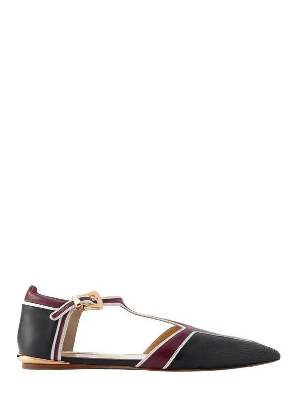 Gabriela Hearst Leya Color-block Leather Point-toe Flats - Black