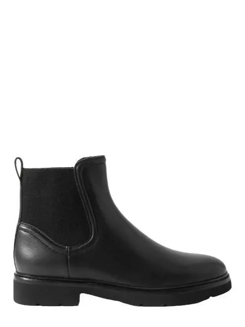 Vince Rue Leather Chelsea Boots With Lug Sole - Black