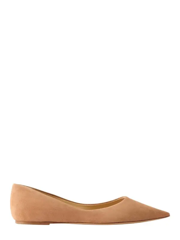 Gabriela Hearst Suede Pointed Toe Ballet Flats - Brown