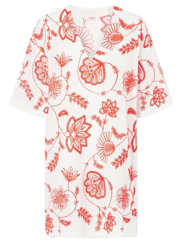 ERES Embroidered Cotton-blend Mini Dress - White