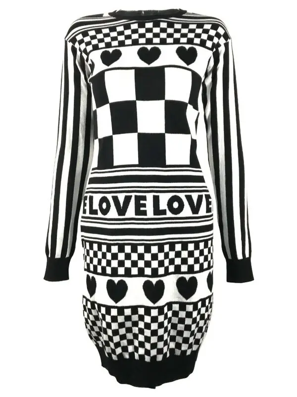 Moschino Graphic Knit Dress - Black