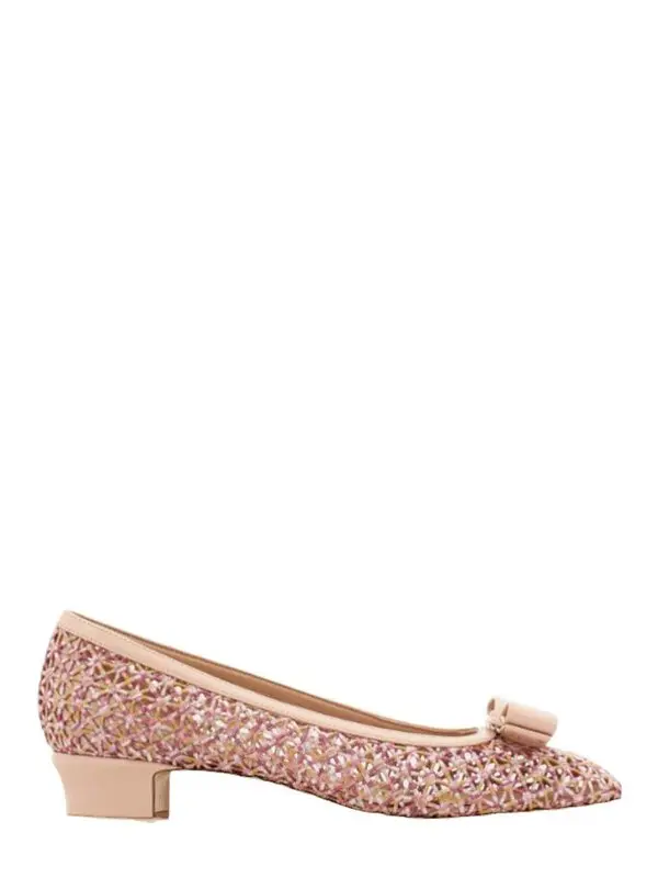 FERRAGAMO Vara Bow Pumps - Gray Pink