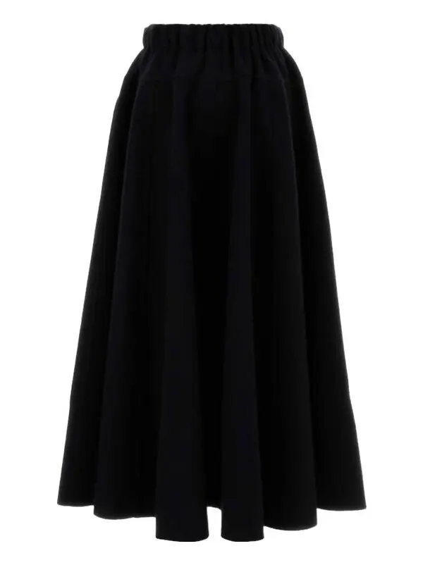 Extreme Cashmere Venus Flared Knitted Skirt - Black
