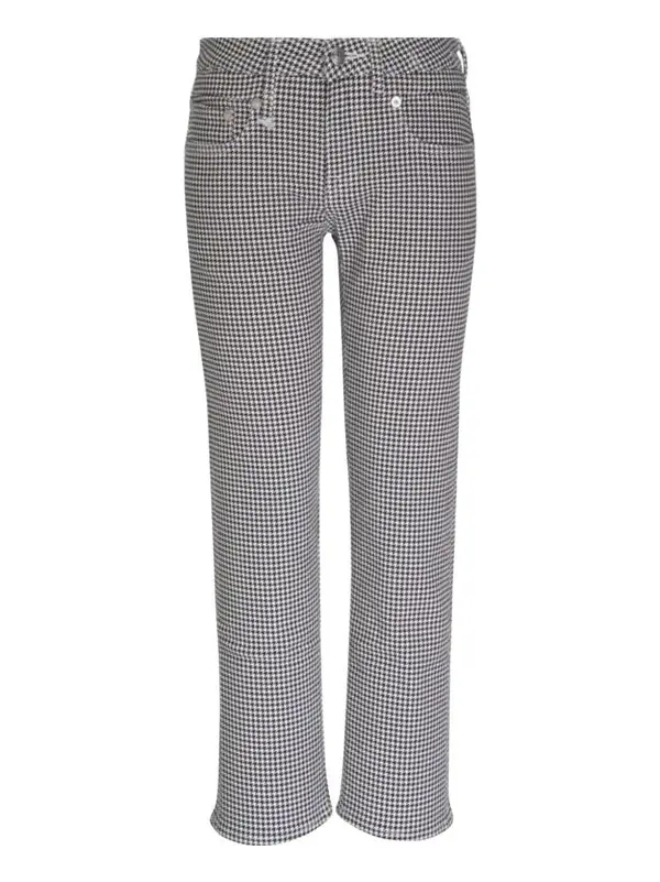 R13 Houndstooth Straight Leg Casual Pants - Gray