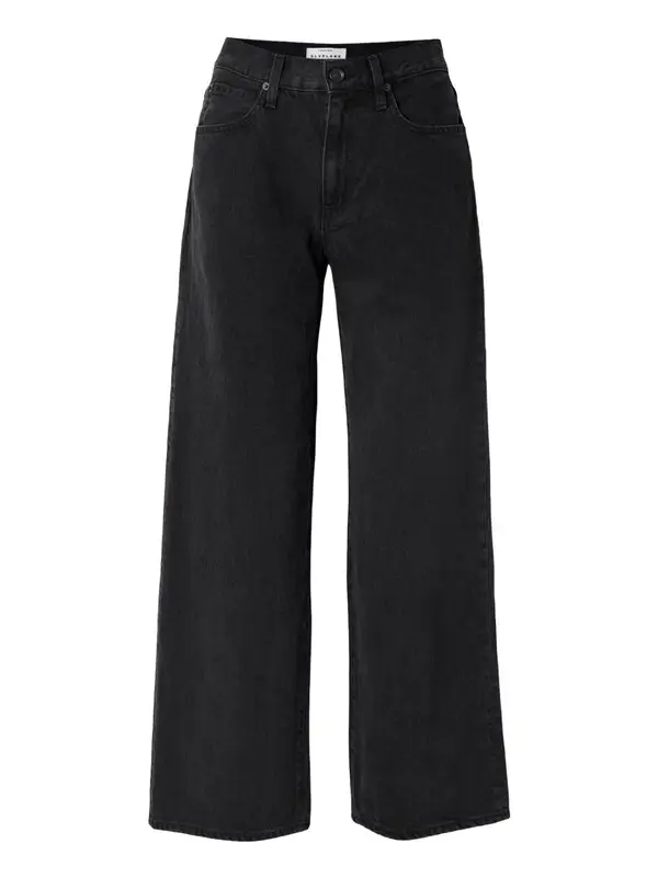 SLVRLAKE Noah Relaxed Turn-up High-rise Straight-leg Jeans - Black