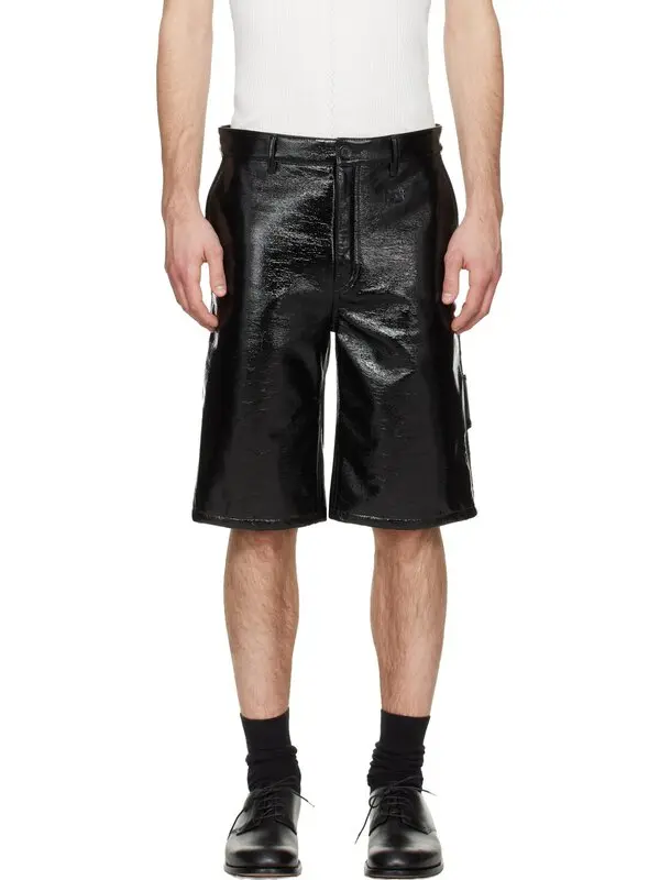 COURREGES Courrèges Hammer Vinyl Shorts - Black