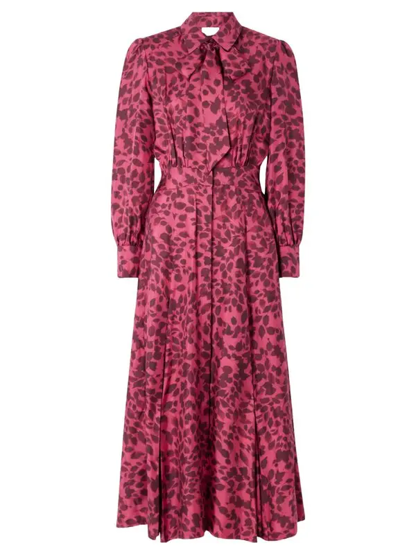 Gabriela Hearst Silk-twill Printed Midi Dress - Red