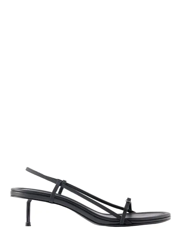 ST. AGNI Petite Recycled-twill And Leather Slingback Sandals - Black