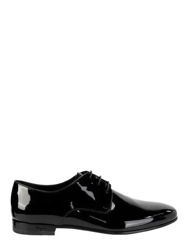 FERRAGAMO Patent Leather Lace-up Formal Shoes - Black