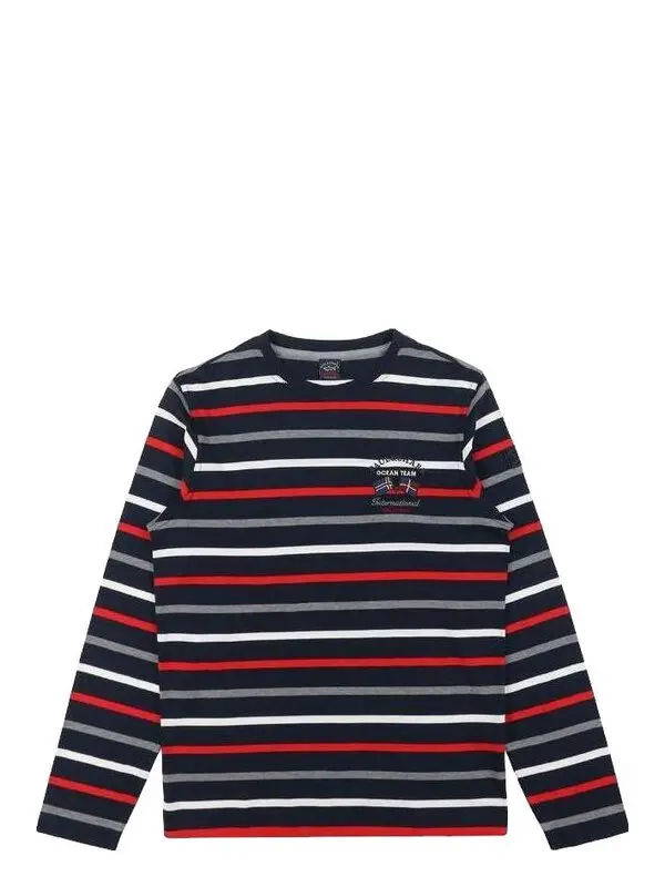 PAUL  SHARK Striped Logo Long-sleeved T-shirt - Black