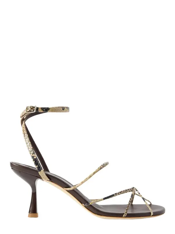 Christopher Esber Blaze Snake-effect Leather Sandals - Gray