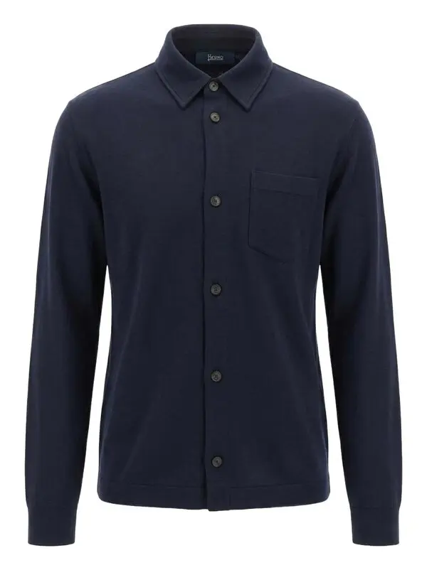 Herno Jersey Knit Effect Shirt - Blue