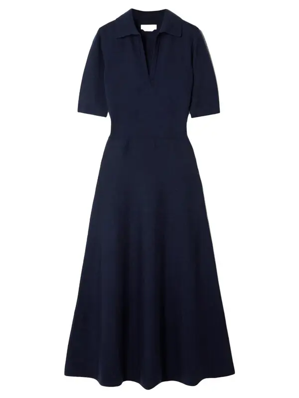 Gabriela Hearst Bradley V-neck Midi Dress - Black