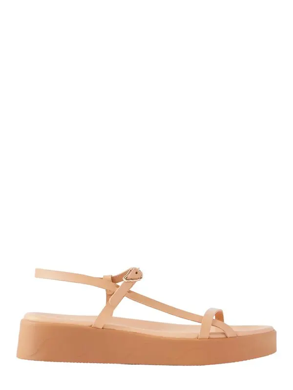 ANCIENT GREEK SANDALS Politia Leather Platform Sandals - Nude