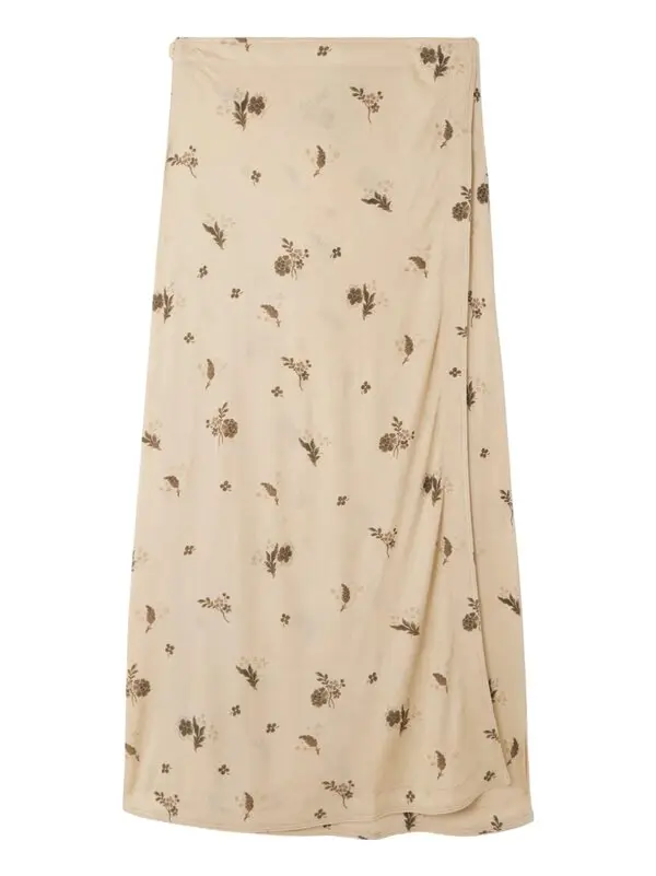 TOTEME Floral-print Jersey Maxi Wrap Skirt - Nude