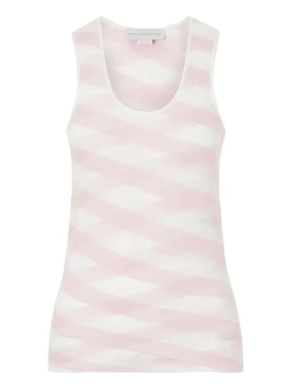 Stella McCartney Striped Cotton-blend Tank Top - Pink