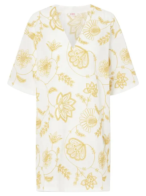 ERES Embroidered Cotton-blend Mini Dress - White