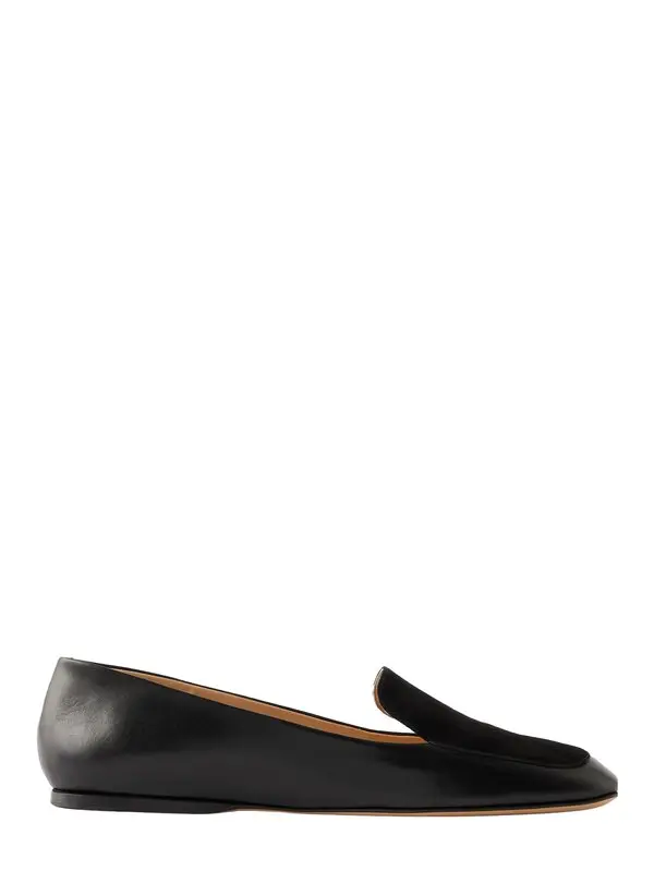Gabriela Hearst Suede-trimmed Leather Loafers - Black