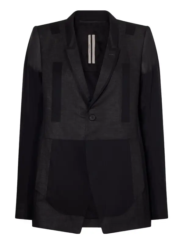 Rick Owens Paneled Cotton Blazer - Black