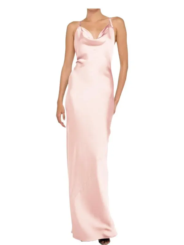 Norma Kamali Cross Back Bias Gown - Ballet Powder