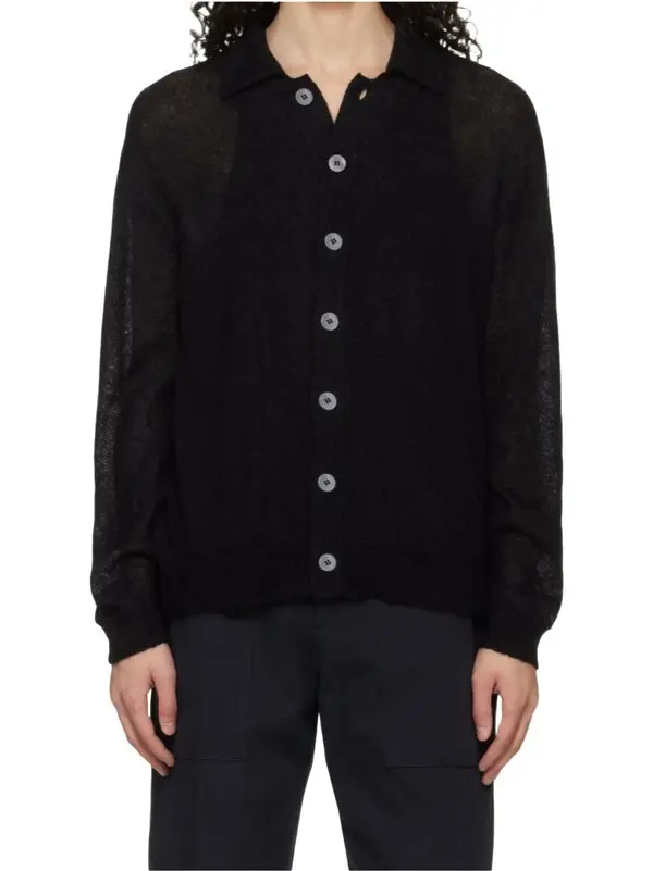 Studio Nicholson Button Front Cardigan - Black