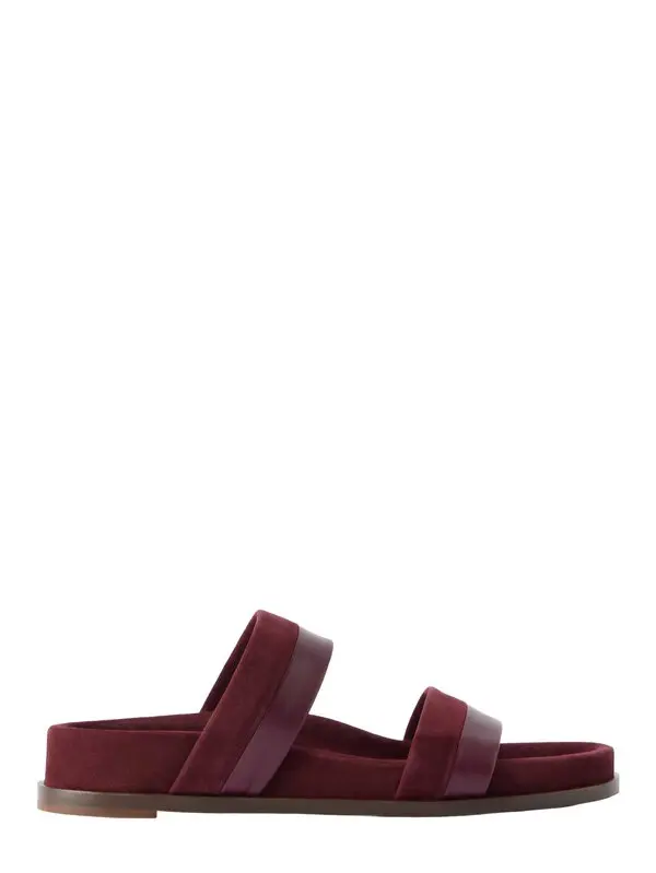 Gabriela Hearst Low Striker Paneled Leather Sandals - Red