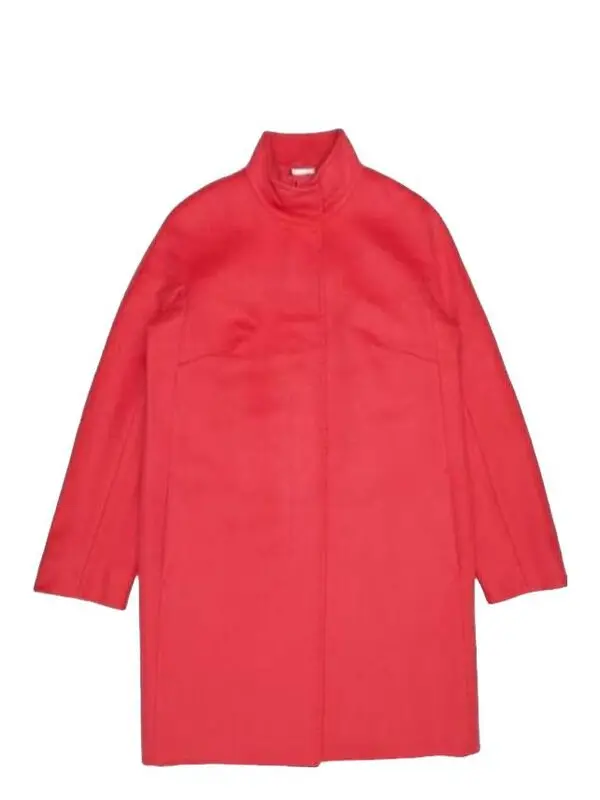 Max Mara Logo Long-sleeved Coat - Red