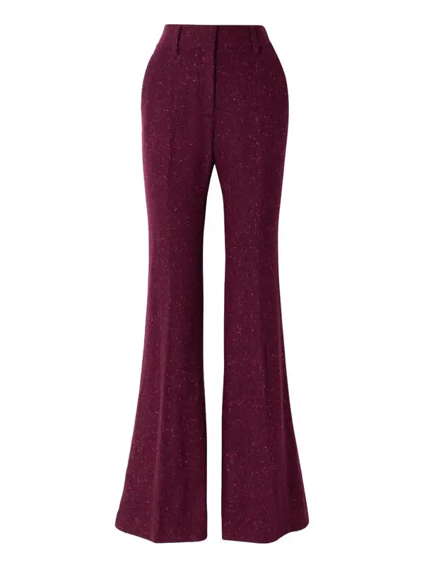 Gabriela Hearst Donegal-effect Wool & Cashmere Blend Flared Pants - Brown