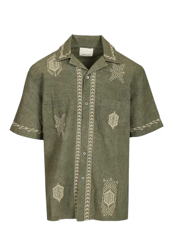 Isabel Marant Étoile Zekim Embroidered Bowling Shirt - Green