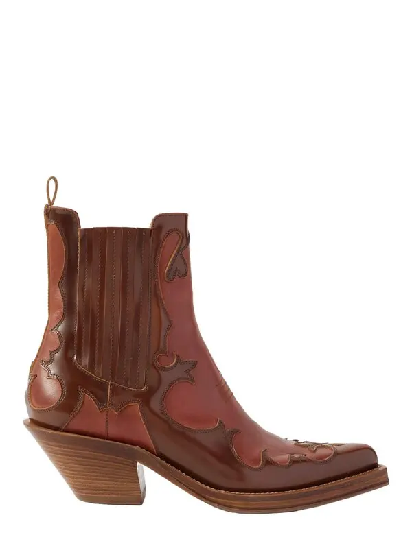 Gabriela Hearst Cassidy Two-tone Leather Ankle Boots - Brown