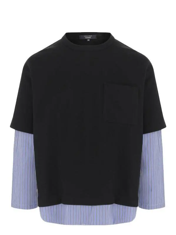Comme Des Garçons Homme Shirt Insert Layered T-shirt - Black