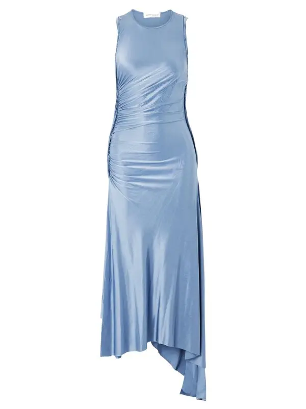 Victoria Beckham Ruched Asymmetrical Dress - Blue