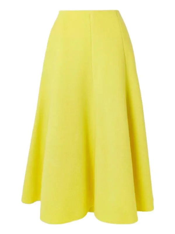 Gabriela Hearst Maureen Recycled-cashmere Midi Skirt - Yellow