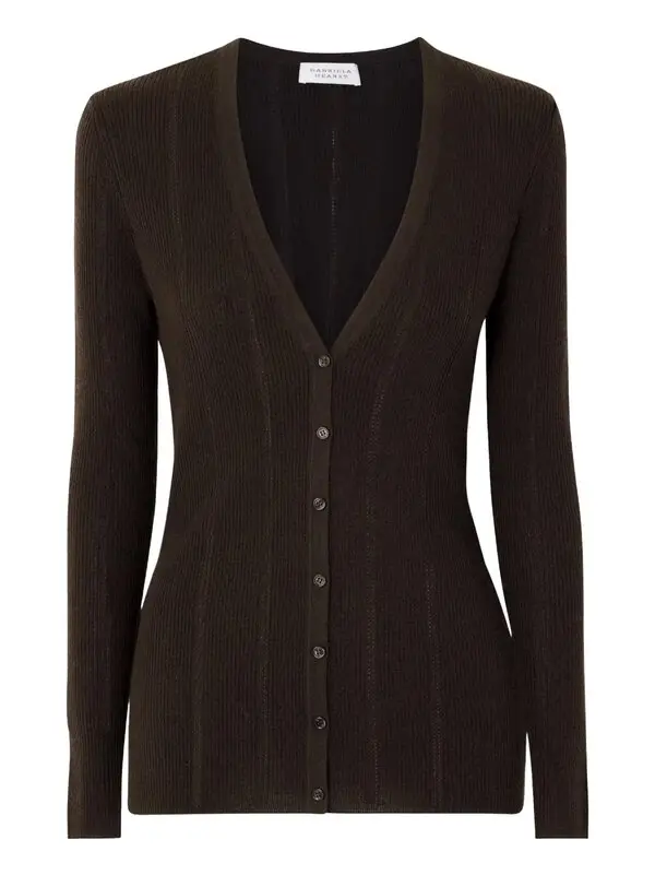 Gabriela Hearst Lillian Pointelle-knit Wool Cardigan - Black