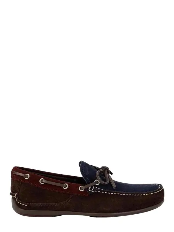 FERRAGAMO Suede Loafers With Bow Detailing - Black
