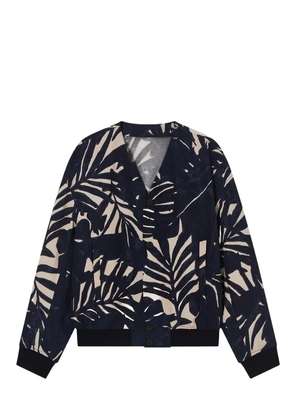 Emporio Armani Printed V-neck Shirt Jacket - Black