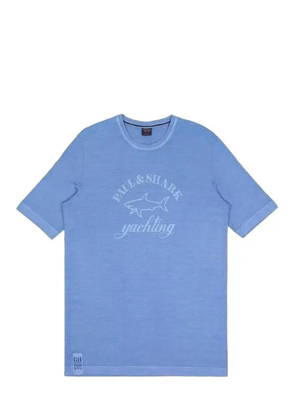 PAUL  SHARK Printed T-shirt With Round Neck - Blue