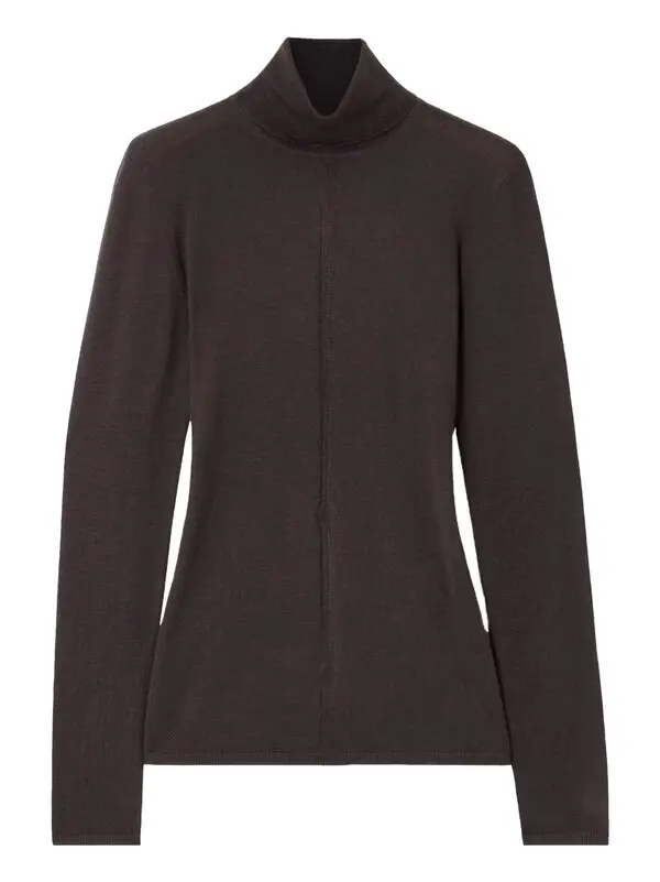 Gabriela Hearst Steinem Cashmere And Silk-blend Turtleneck Sweater - Black