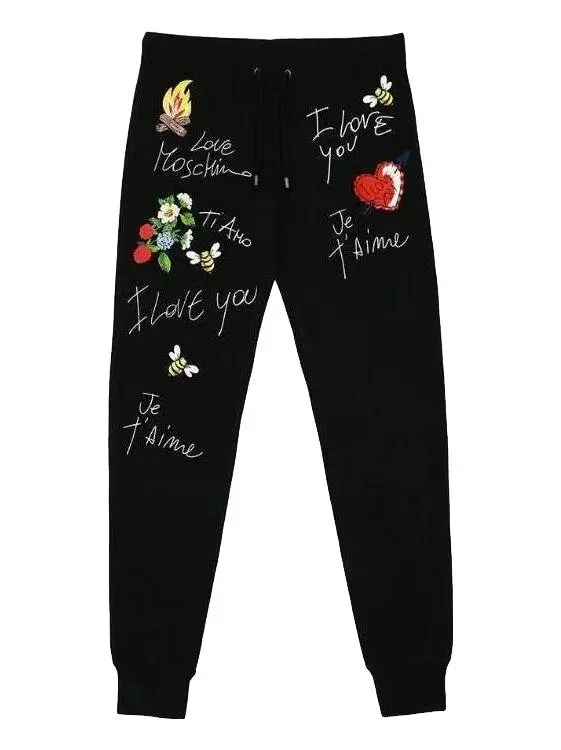 Moschino Embroidered Sweatpants - Black