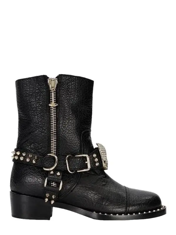 Philipp Plein Embellished Logo Ankle Boots - Black