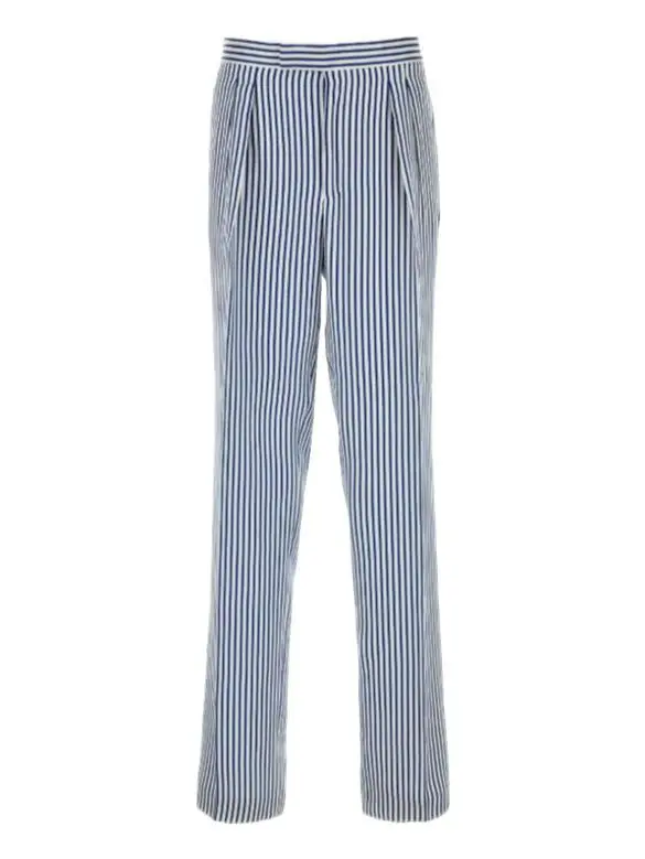 TOM FORD Striped Pleated Trousers - Blue