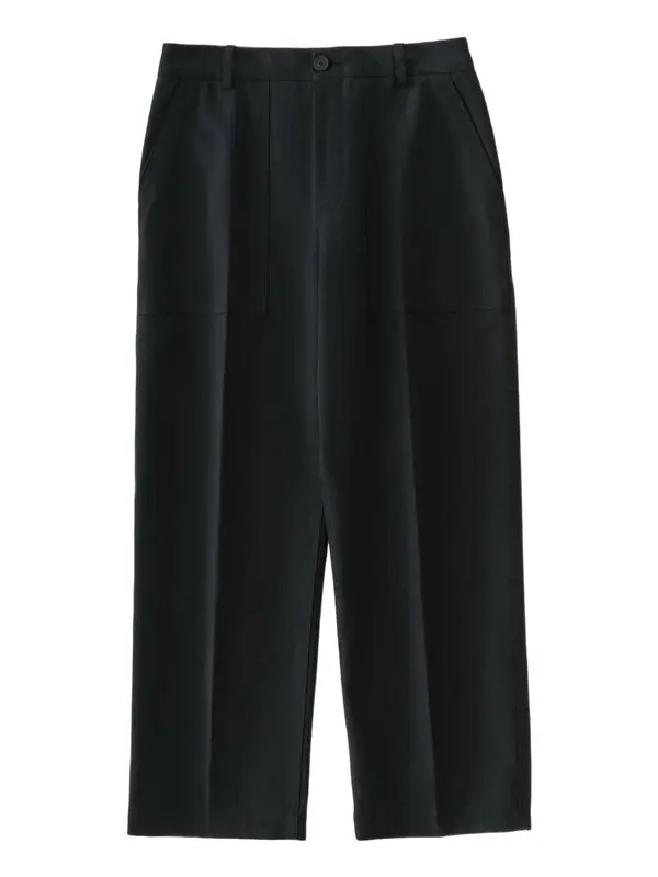 Studio Nicholson Balos Pleated Casual Trousers - Deep Navy Blue