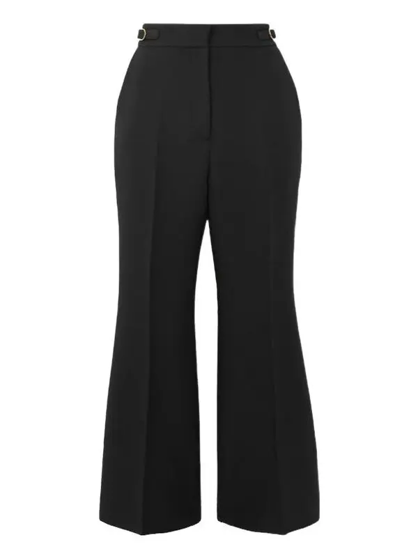 Gabriela Hearst Wool And Silk-blend Flared Pants - Black