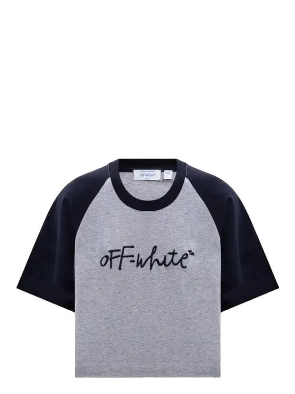 Off-White Embroidered Logo Short-sleeved T-shirt - Grey
