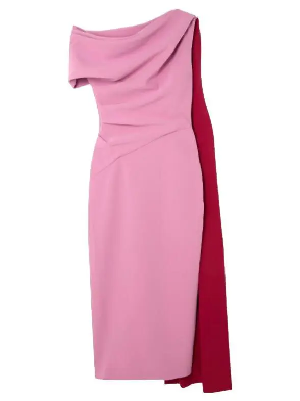 ROKSANDA One-shoulder Cape Dress - Pink