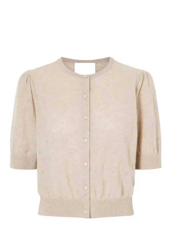Citizens Of Humanity Raina Pointelle-knit Wool And Cashmere-blend Cardigan - Taupe
