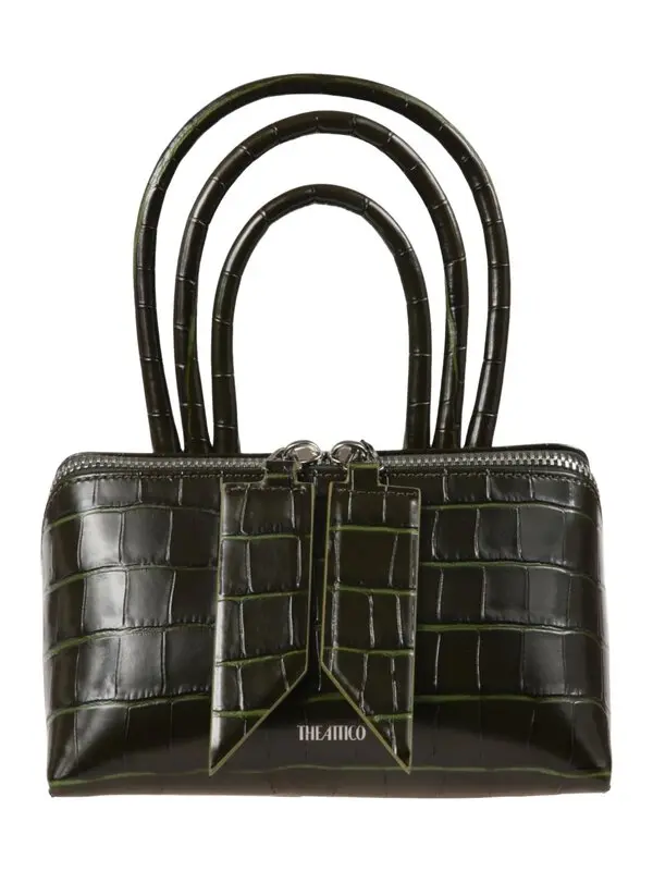 Attico Embossed Zip-up Tote Bag - Black