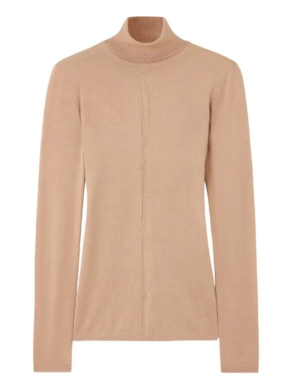 Gabriela Hearst Turtleneck Sweater In Cashmere And Silk-blend - Nude
