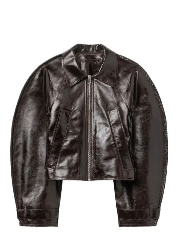 Séfr Thalia Leather Jacket - Brown