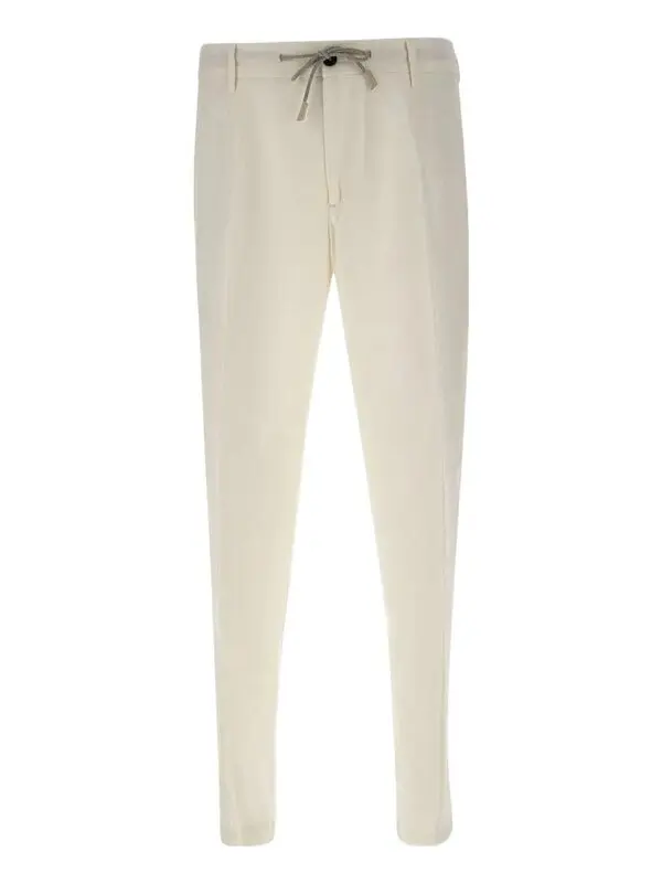 Eleventy Drawstring Straight-leg Pants - White
